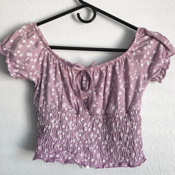 PacSun | Tops | Pacsun Floral Milkmaid Top Pastel Purple | Poshmark